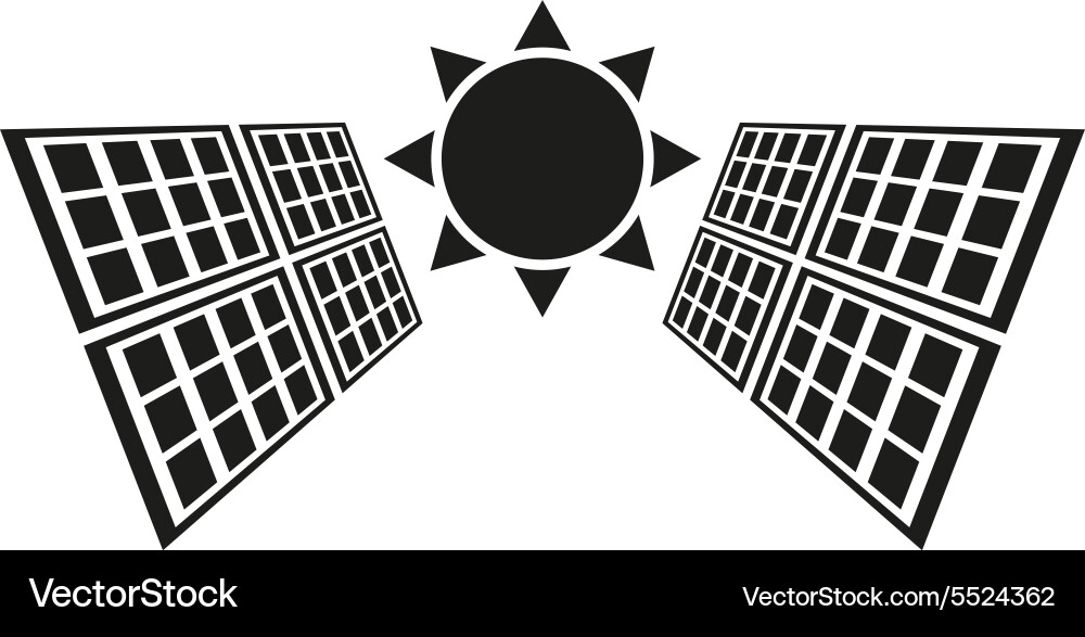 The solar panel icon green energy symbol flat Vector Image