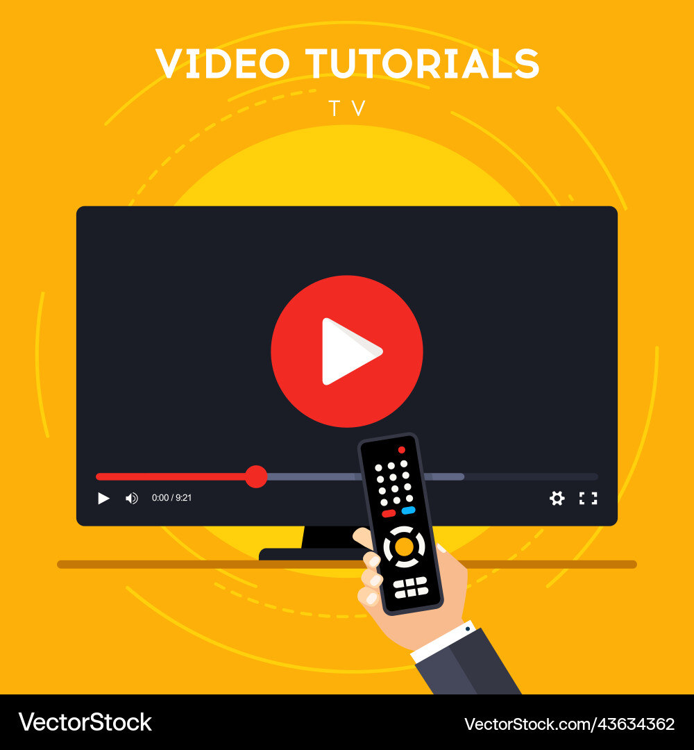 Video tutorial on tv Royalty Free Vector Image