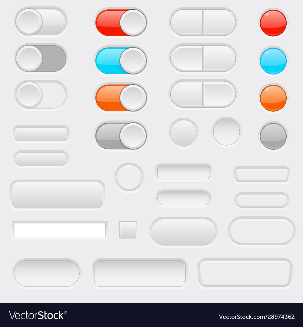 Web interface buttons toggle switch Royalty Free Vector