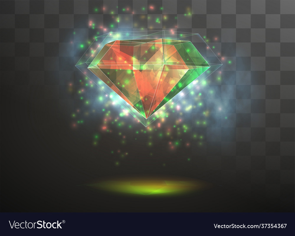 3d crystal on a transparent replaceable Royalty Free Vector