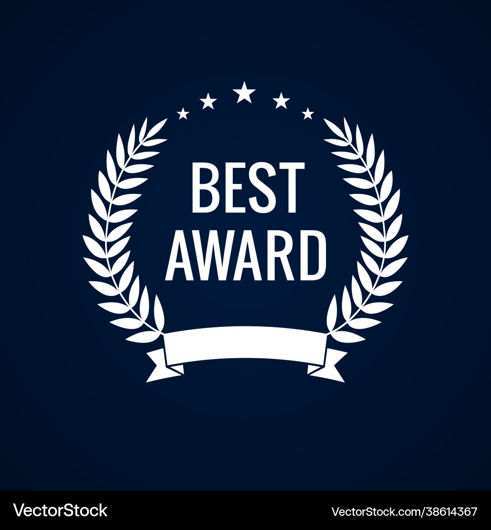 Best award white laurel star Royalty Free Vector Image