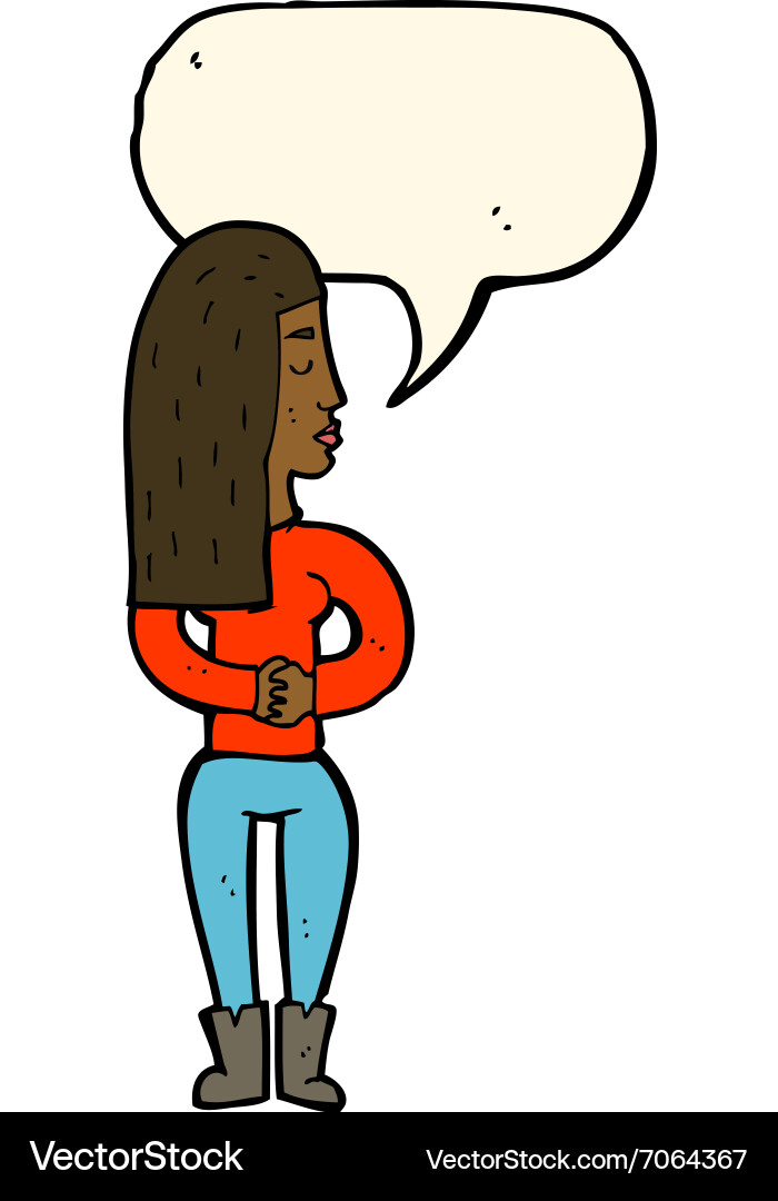 Cartoon woman ignoring with speech bubble Vector Image