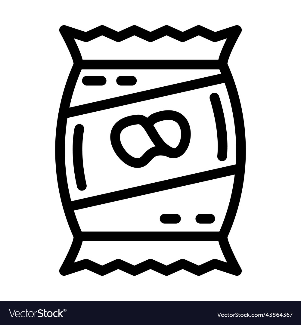 Chips crunchy potatoes line icon Royalty Free Vector Image Chips crunchy potatoes line icon Royalty Free Vector Image