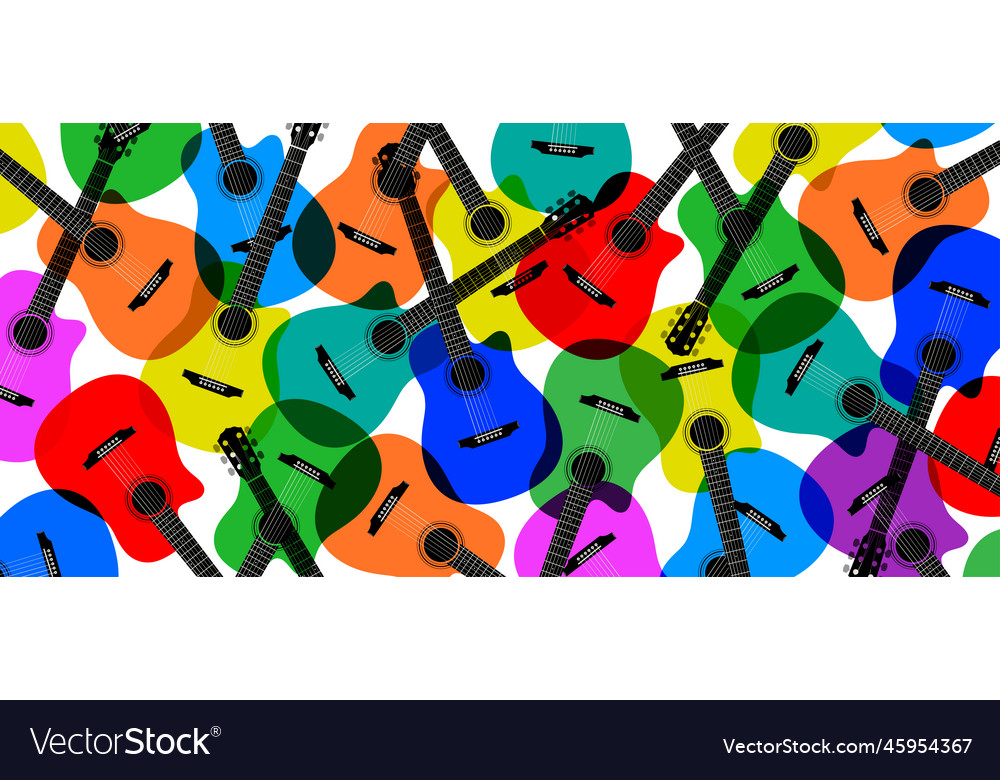 Colorful guitars modern style musical Royalty Free Vector