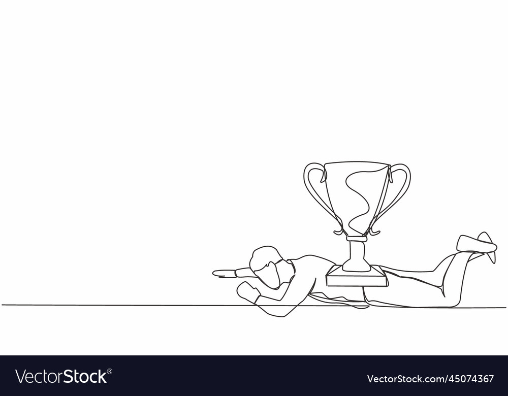 Continuous one line drawing depressed businessman Vector Image Continuous one line drawing depressed businessman Vector Image
