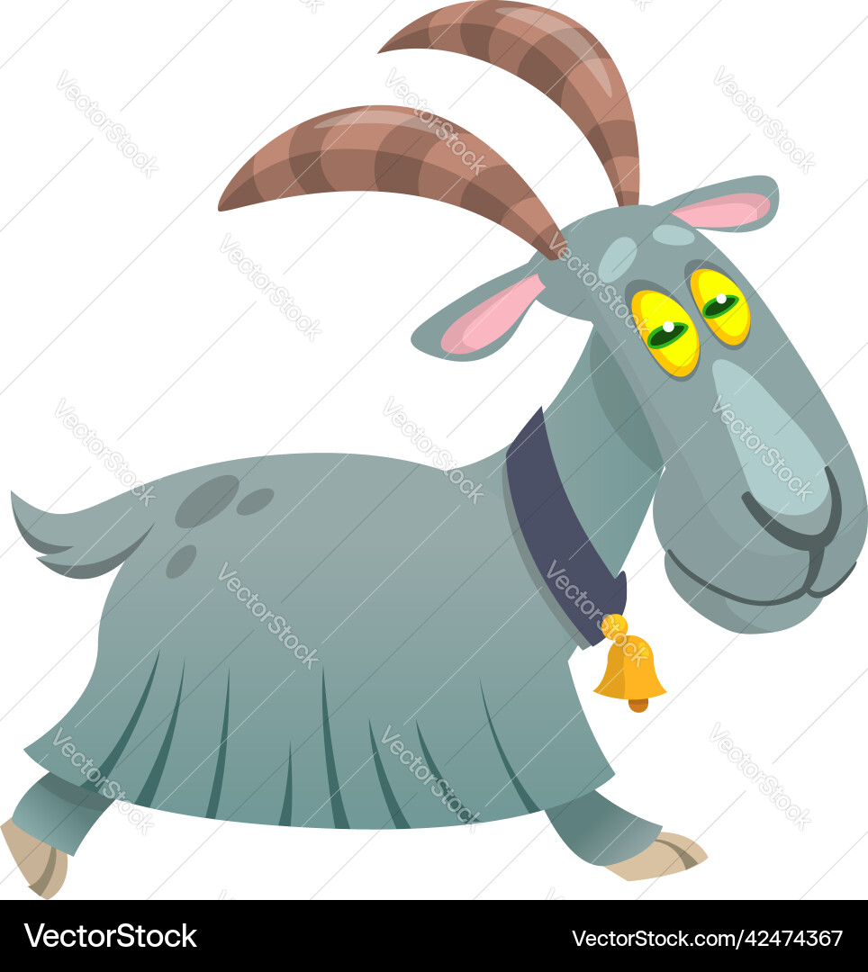Cute goat character cartoon isolated Royalty Free Vector