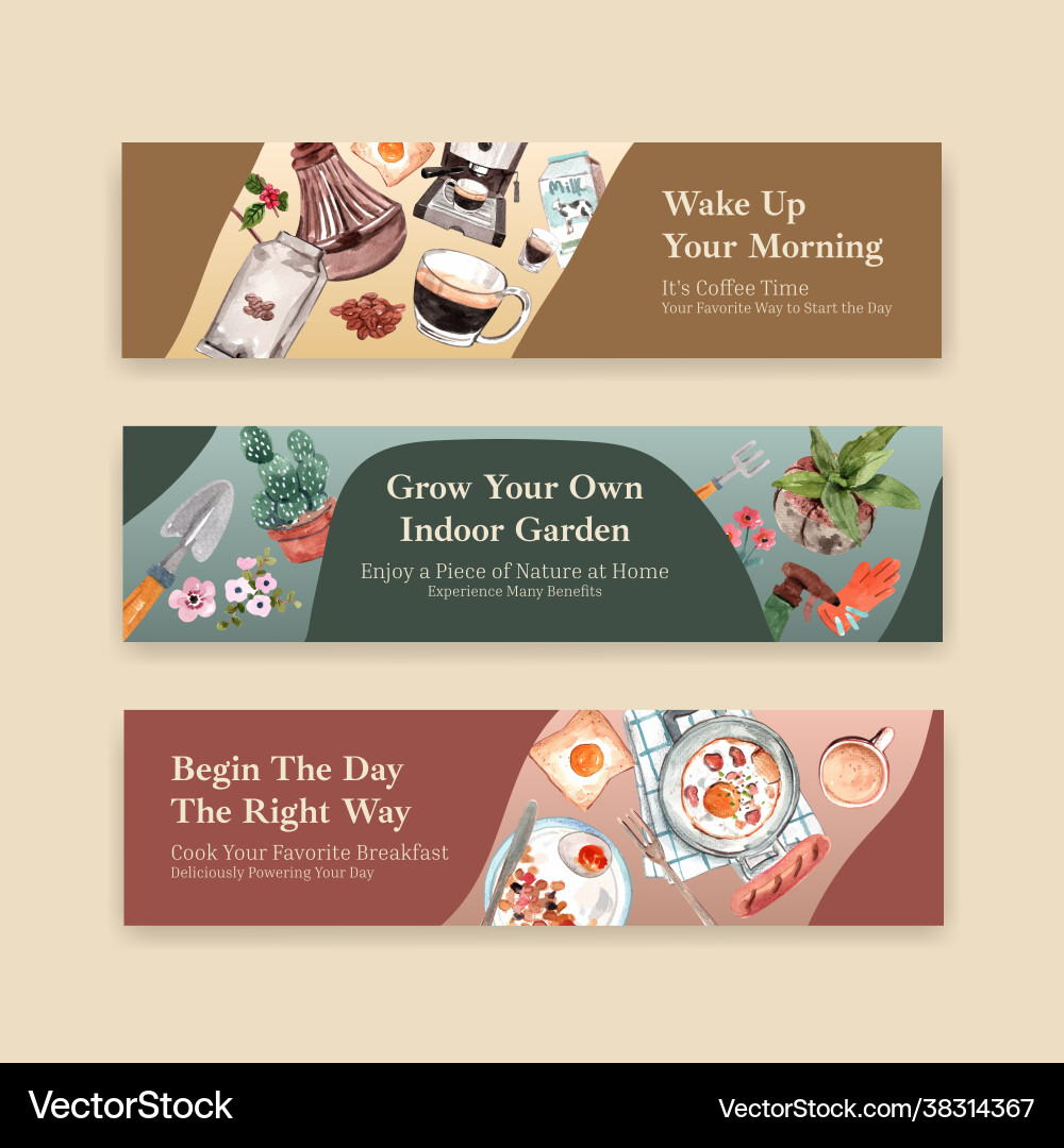 Daily life banner template design for brochure Vector Image