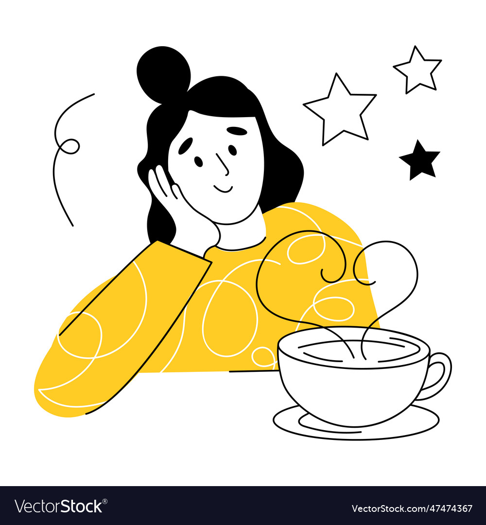 Drinking coffee Royalty Free Vector Image - VectorStock
