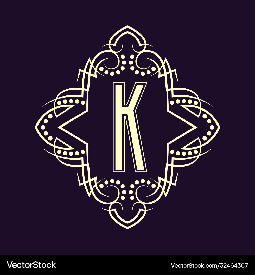 Elegant monogram design with letter k business Vector Image