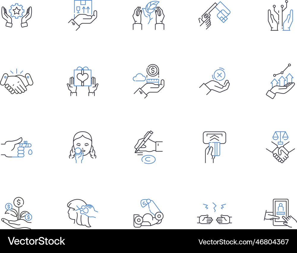 Enhancement line icons collection improvement Vector Image