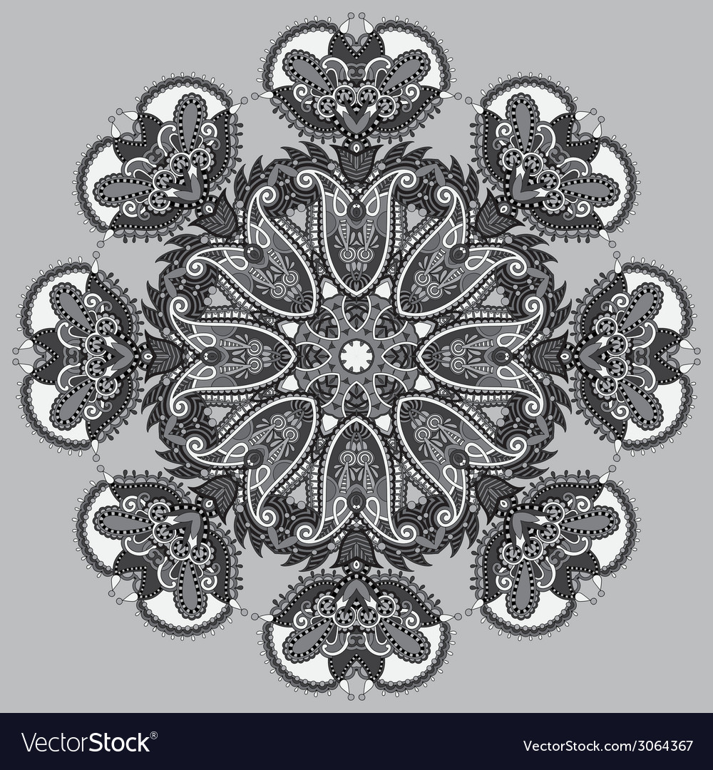 Grey circular decorative geometric pattern Vector Image