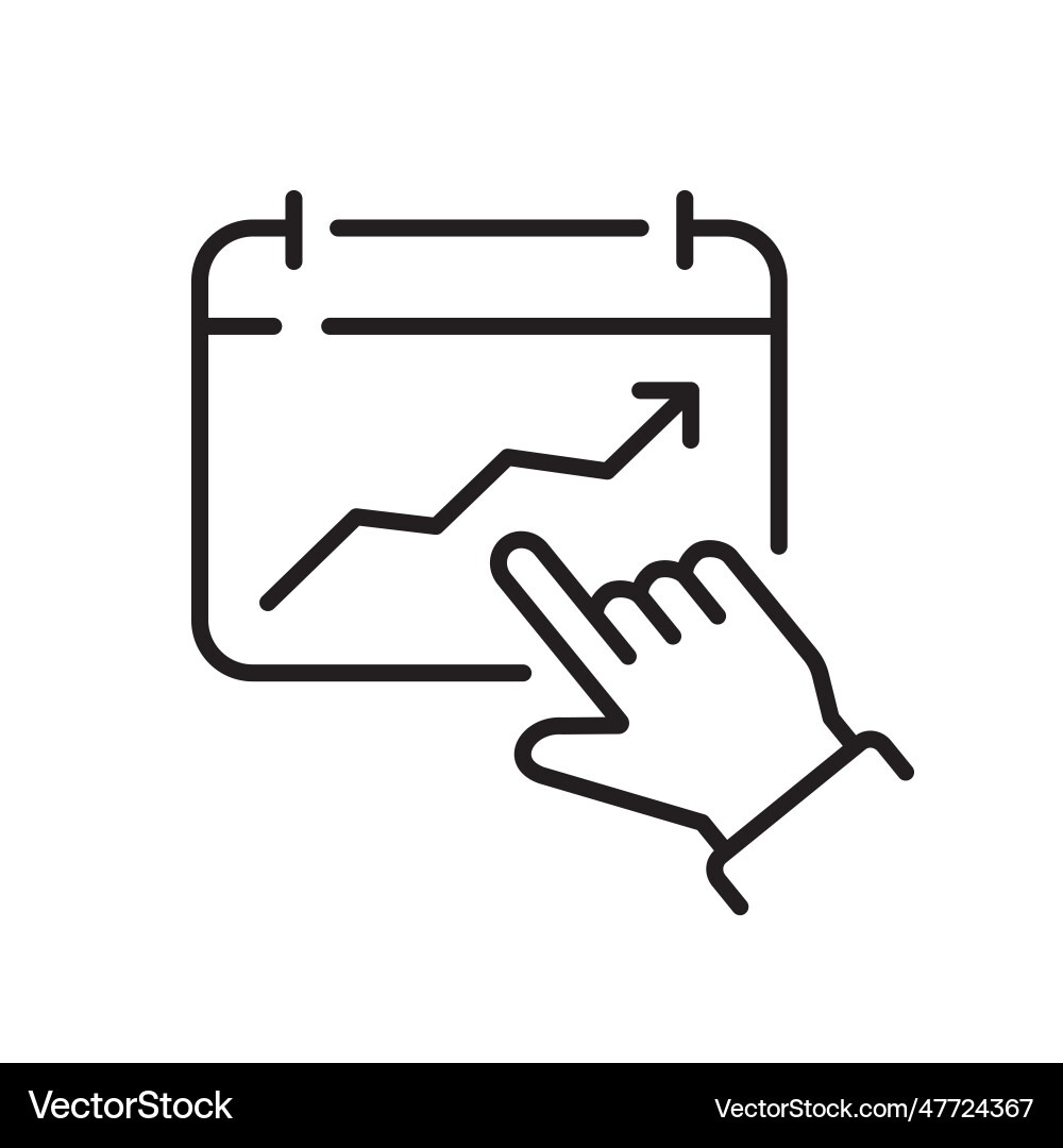 Hand icon showing growth results success Vector Image
