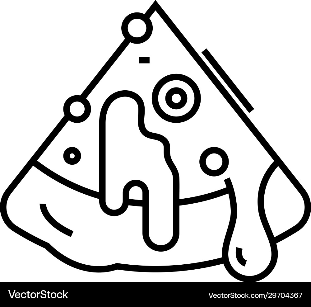 Hot pizza line icon concept sign outline Vector Image