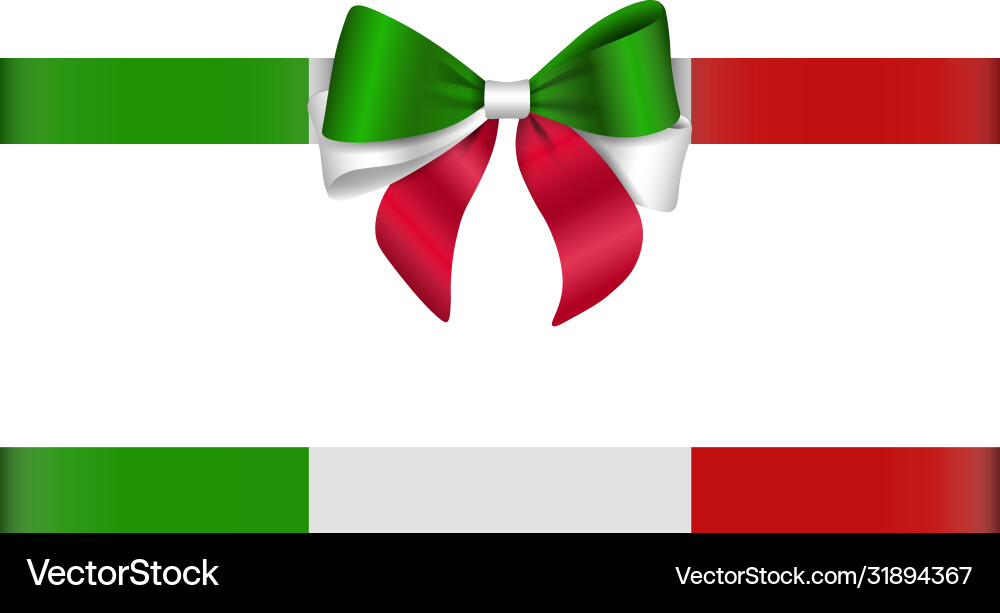 Italian bow and ribbon Royalty Free Vector Image