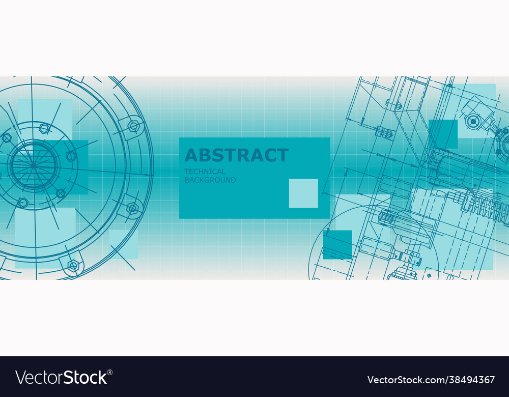 Mechanical engineering drawing Royalty Free Vector Image