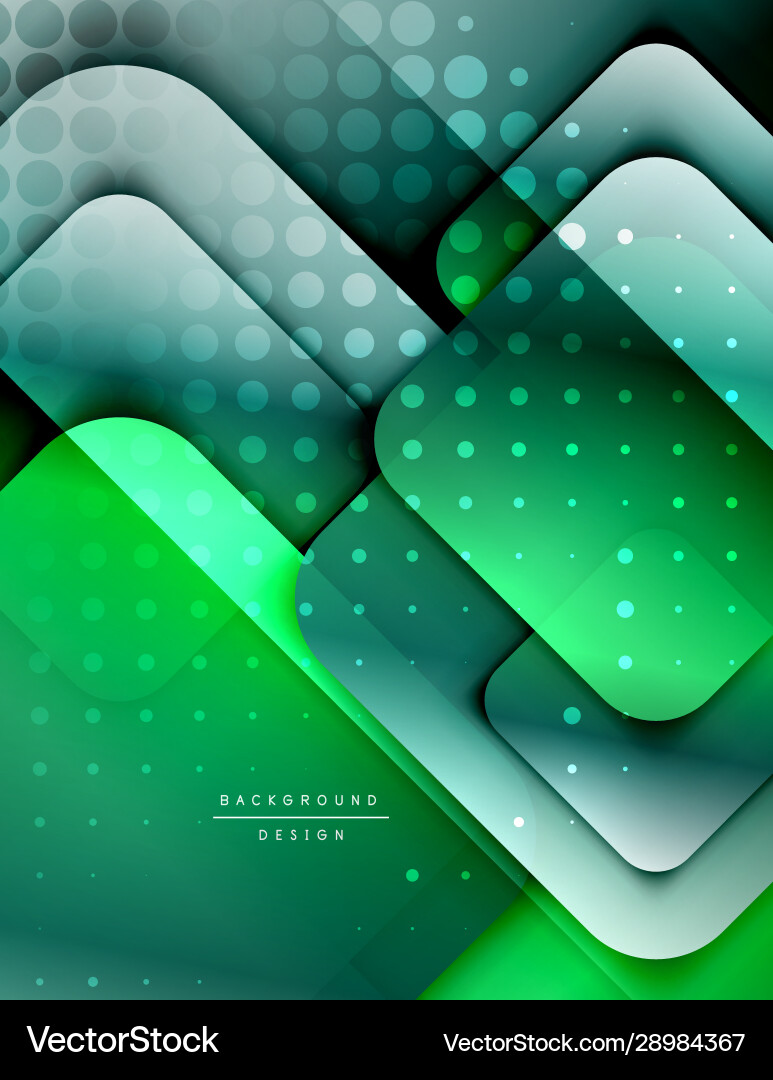 Rounded squares shapes composition geometric Vector Image
