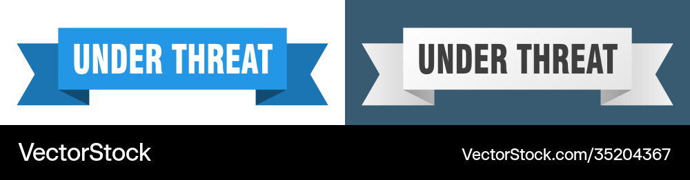 Under threat ribbon isolated paper Royalty Free Vector Image