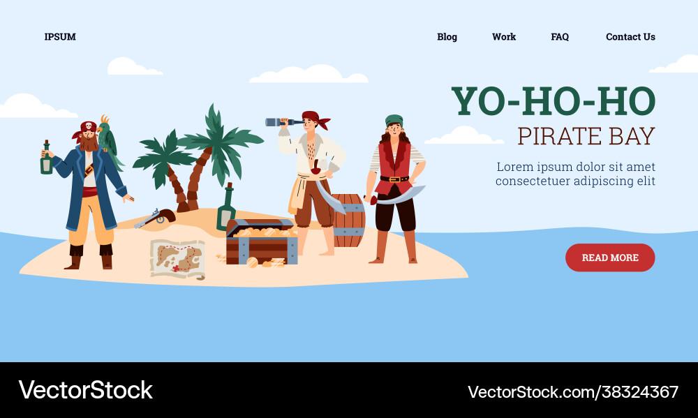 Website for pirate party or game with pirates Vector Image