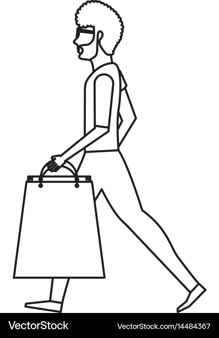 Young man with shopping bags Royalty Free Vector Image