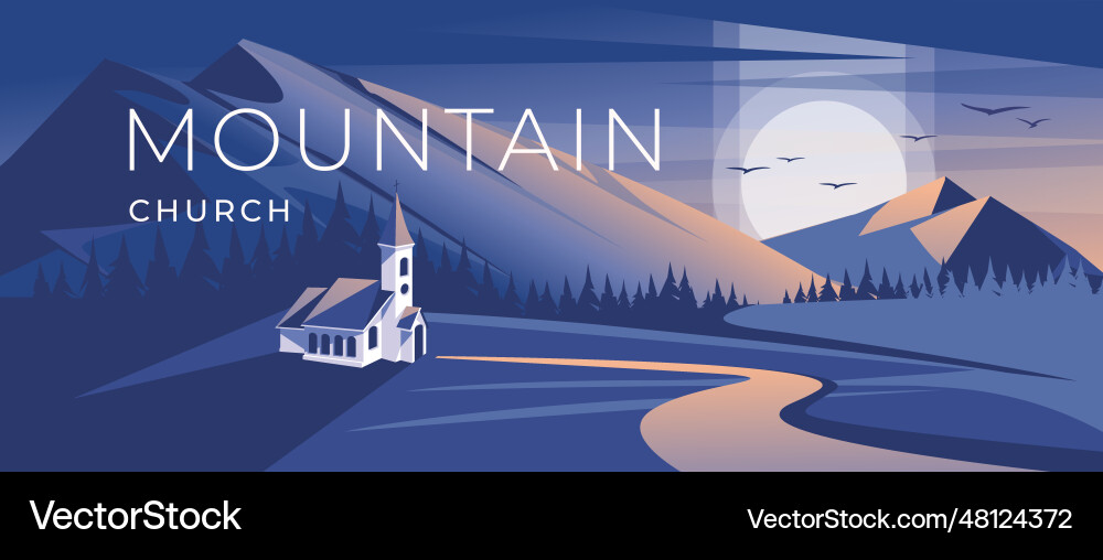 A protestant or anglican catholic church Vector Image