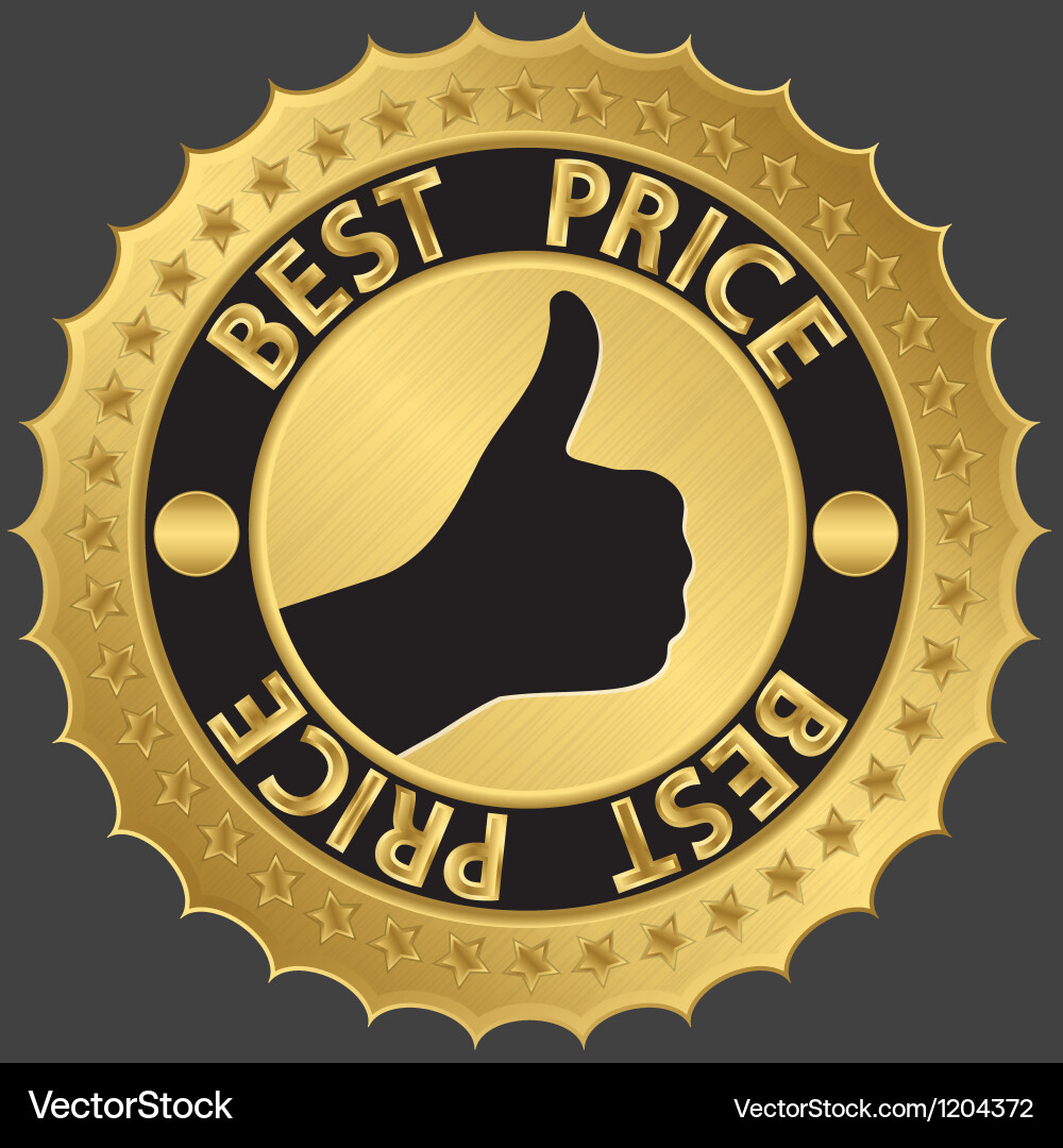 Best price golden label Royalty Free Vector Image