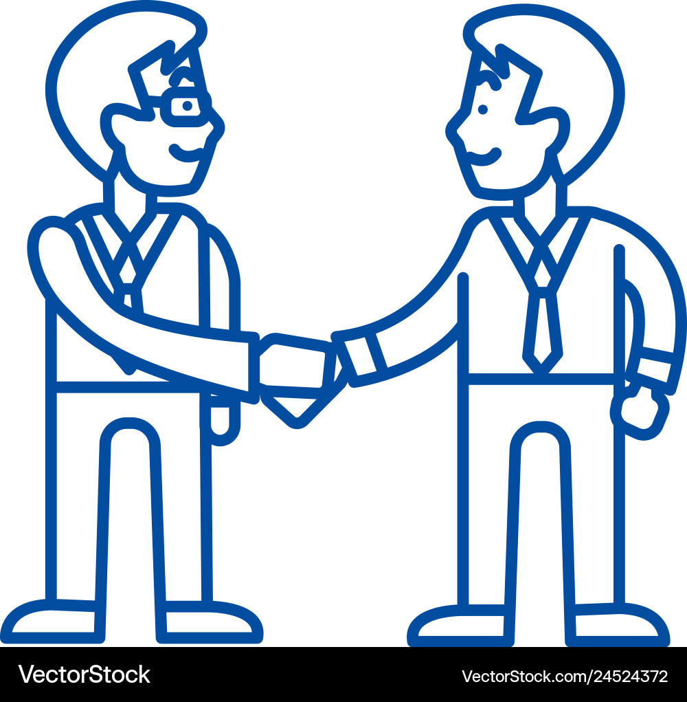 Businessmen handshakepartnership line icon Vector Image