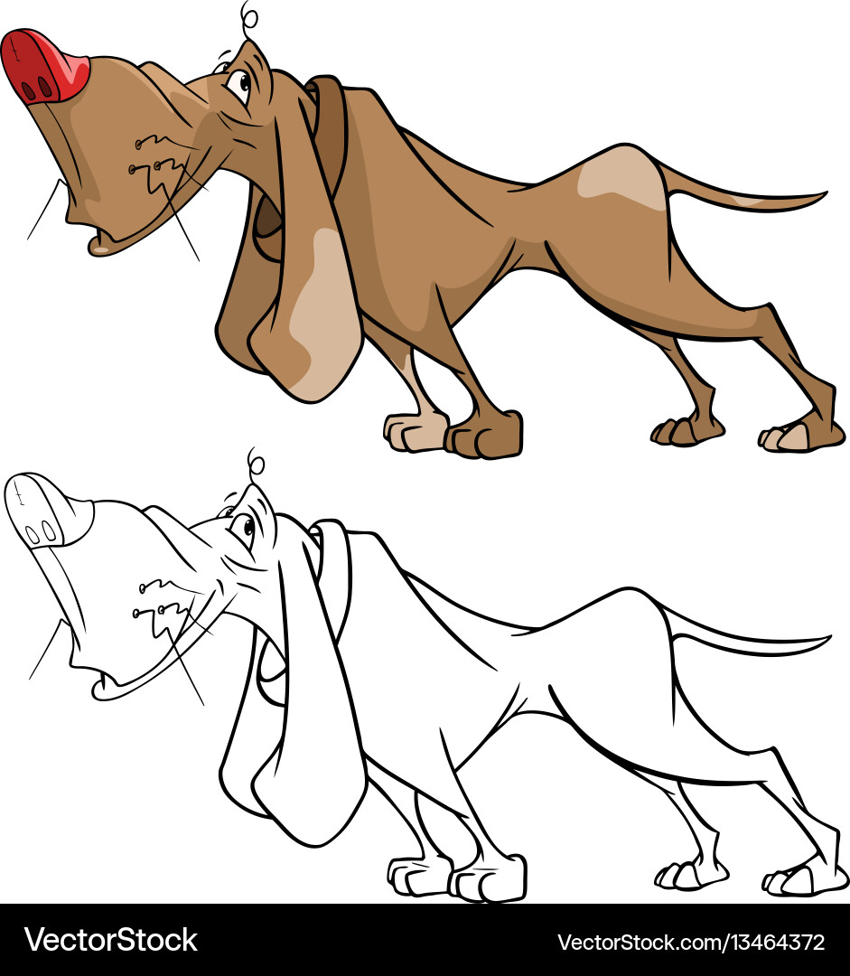 Cute hunting dog cartoon Royalty Free Vector Image