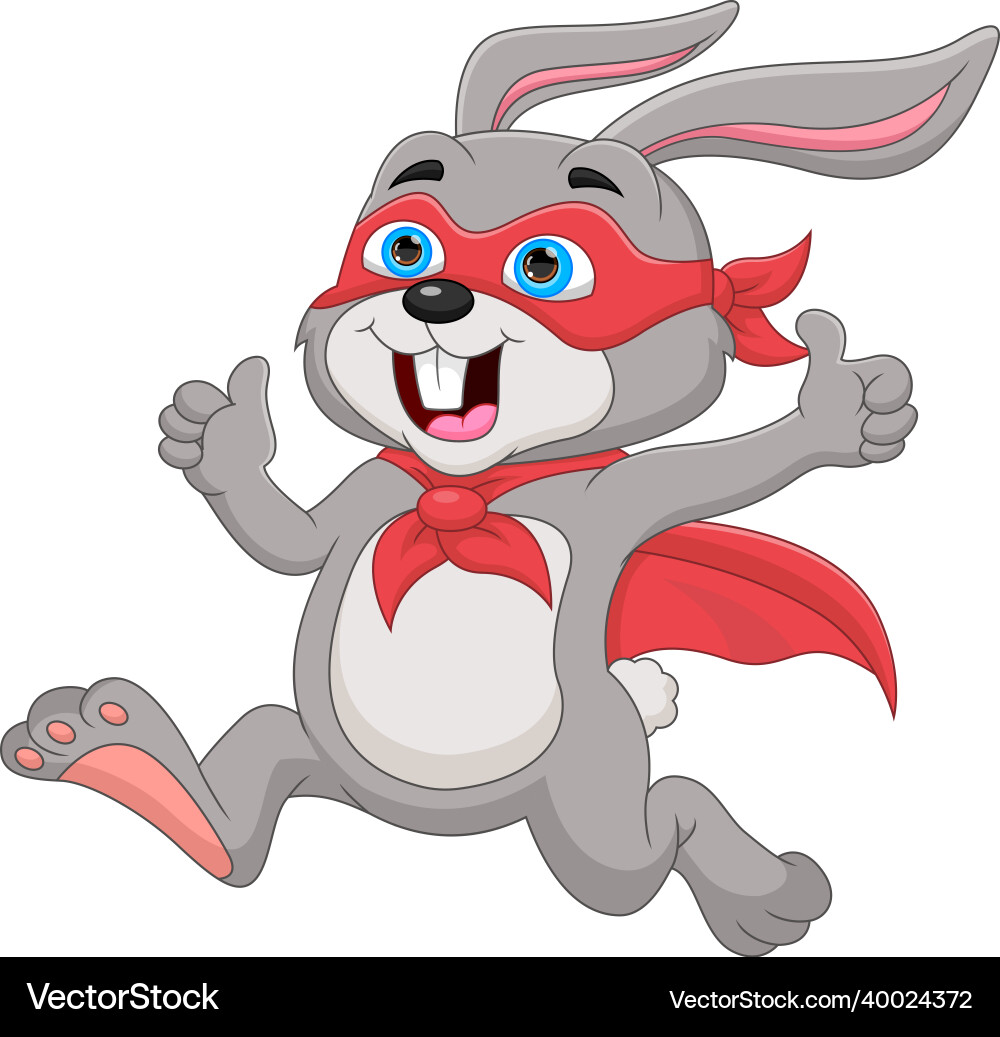 Cute rabbit wearing a superhero costume Royalty Free Vector