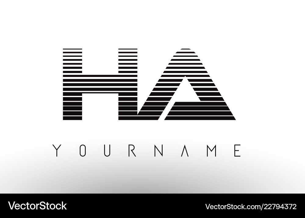 Ha h a black and white horizontal stripes letter Vector Image