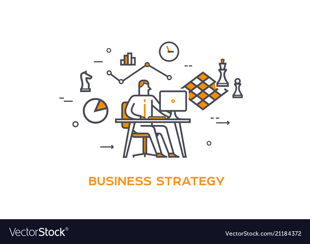 Icon business 05 business strategy Royalty Free Vector Image