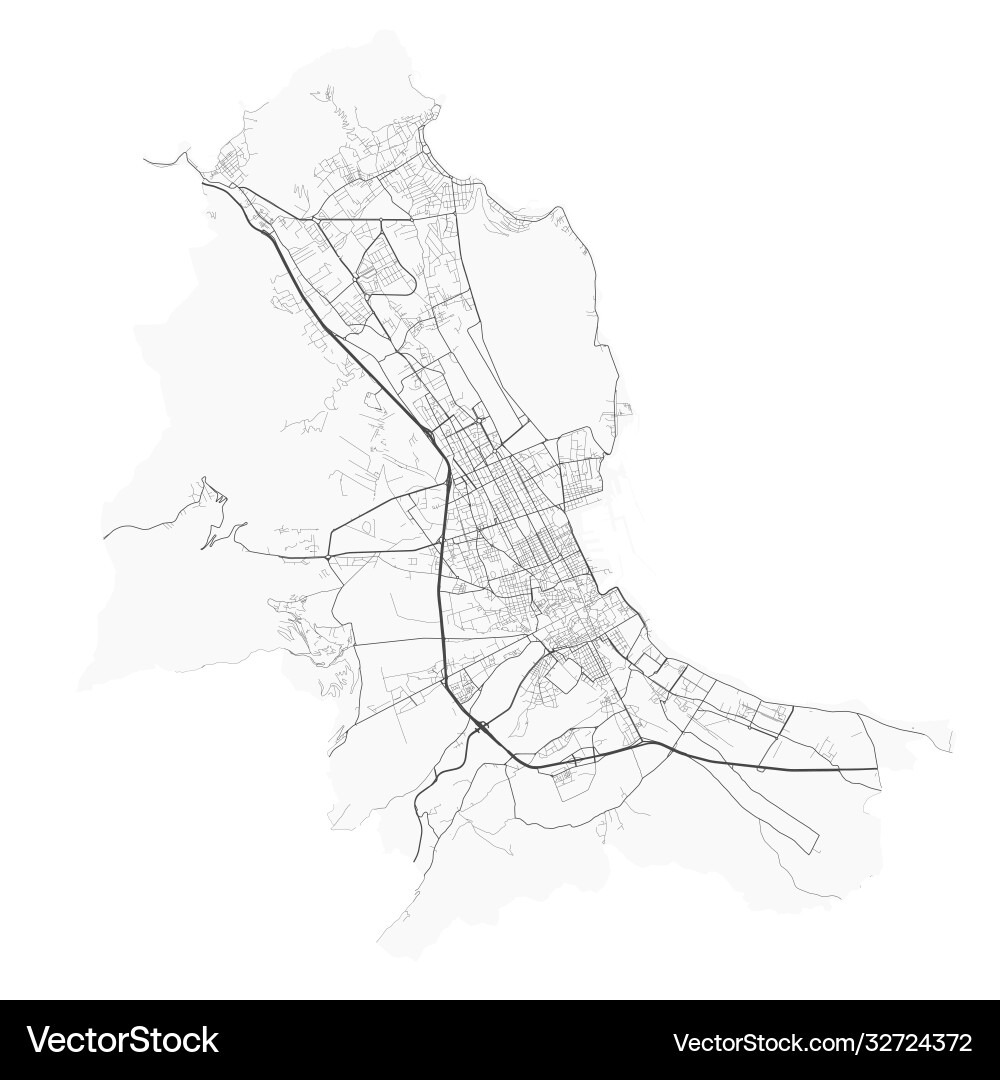 Palermo map detailed city poster Royalty Free Vector Image