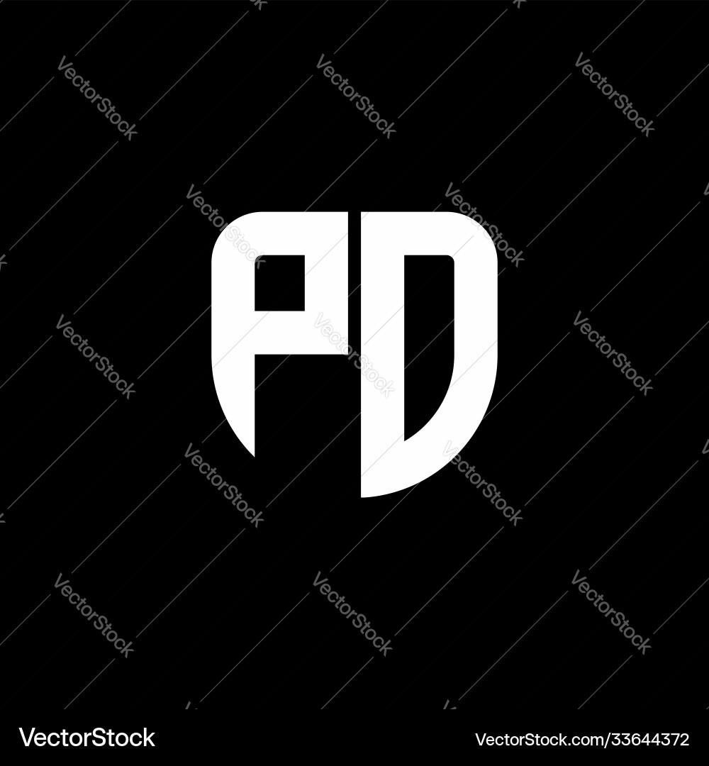 Pd logo monogram with circular shape shield Vector Image