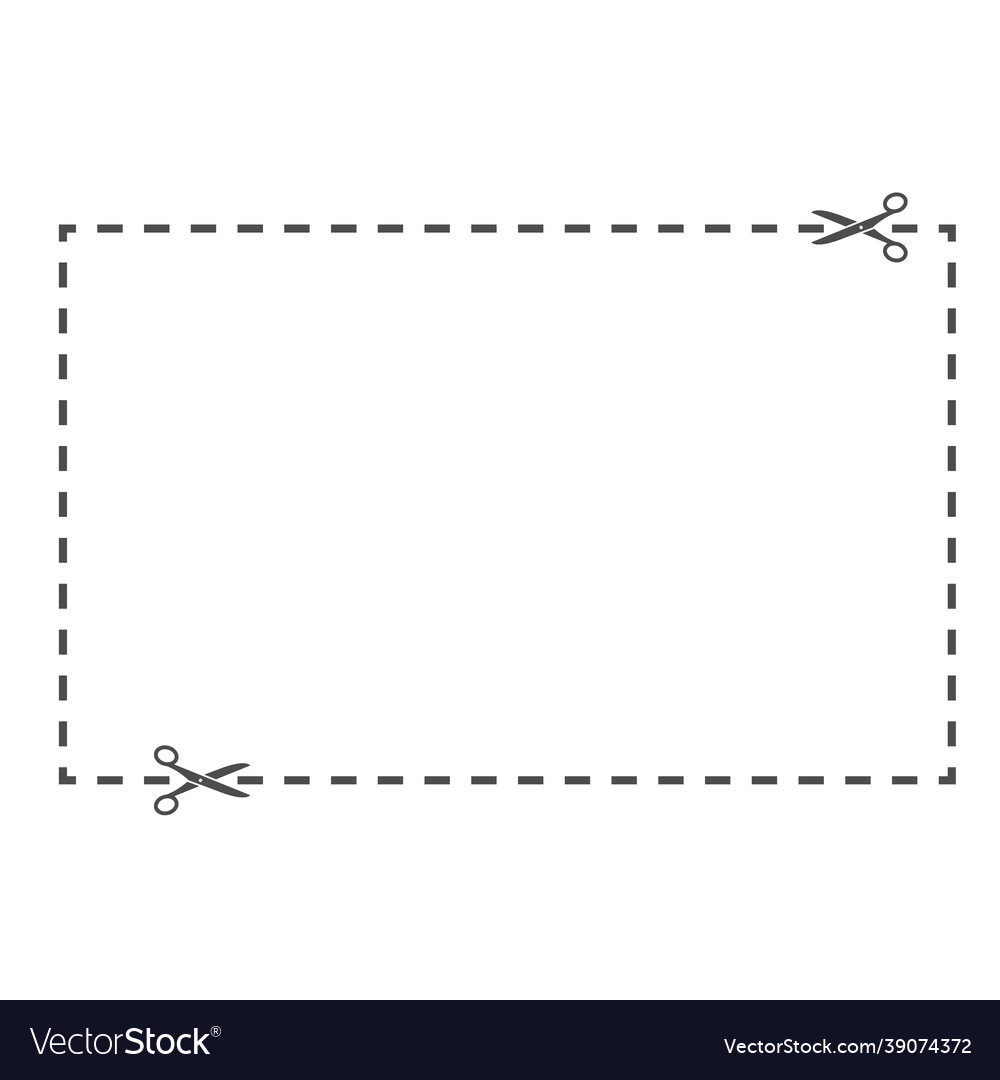 Rectangular cut line a field for cutting Vector Image