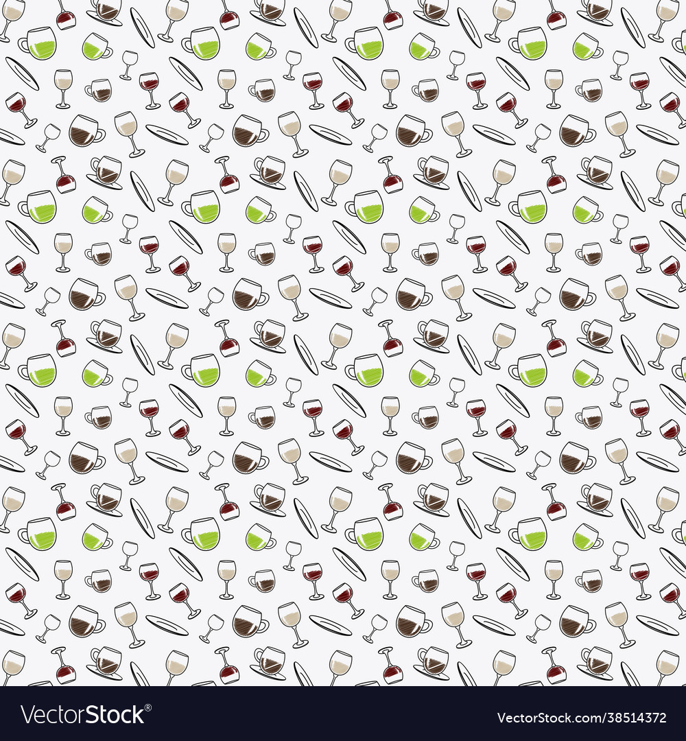 Seamless pattern different food different Vector Image