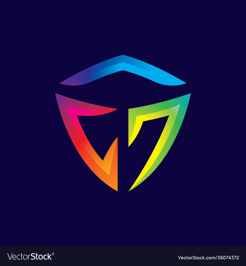 Shield gradient logo design Royalty Free Vector Image