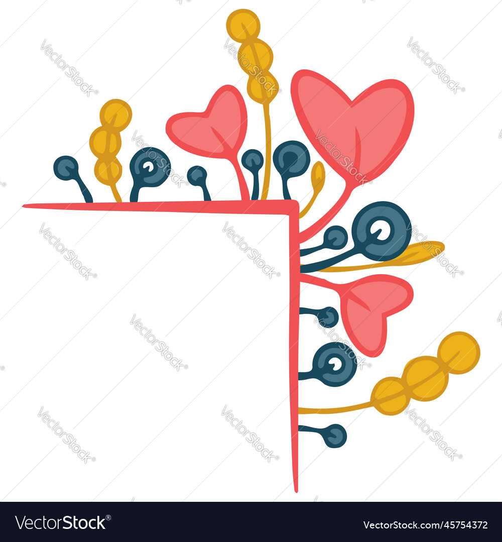 Simple abstract love decor corner elements Vector Image