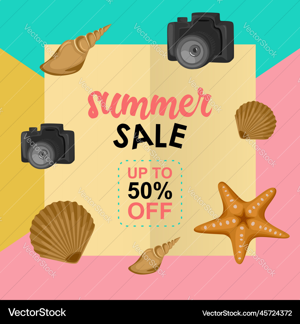 Summer sale design template with pastel Royalty Free Vector