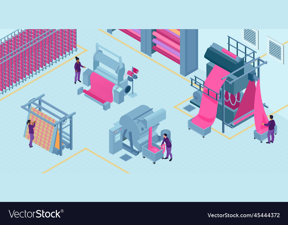 Textile industry unit composition Royalty Free Vector Image
