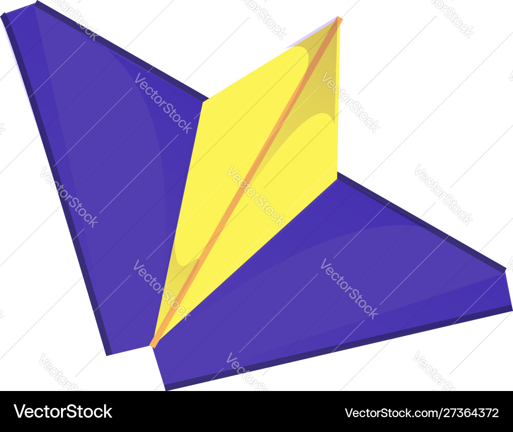 Violet yellow kite icon cartoon style Royalty Free Vector