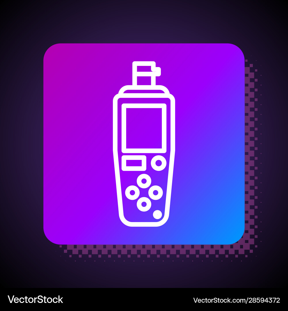 White line portable sensor icon isolated on black Vector Image