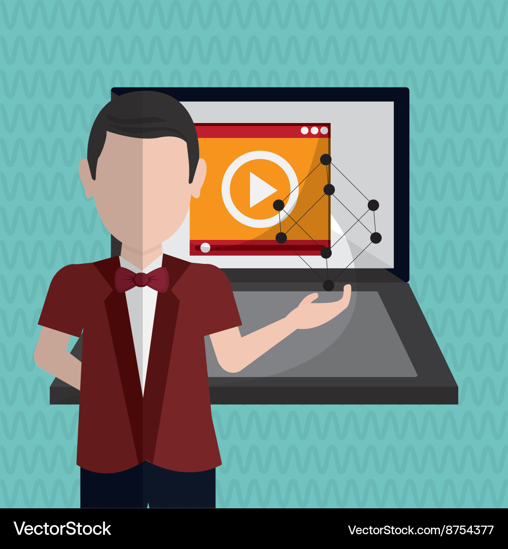 Business concept laptop icon communication Vector Image