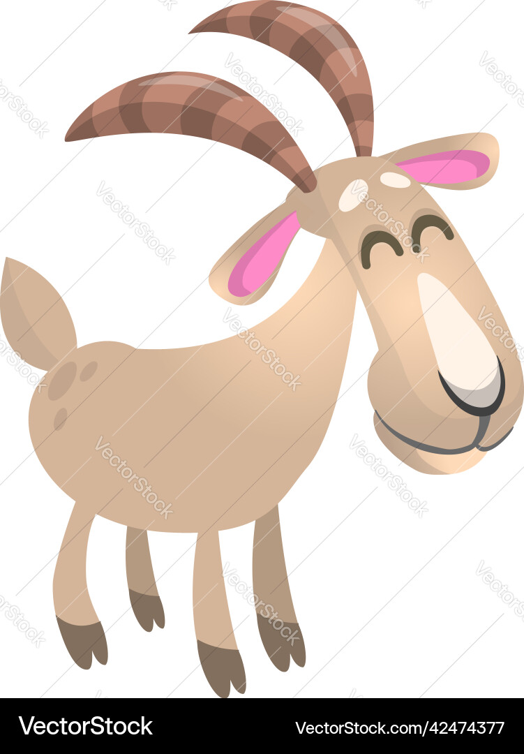 Cute goat character cartoon isolated Royalty Free Vector