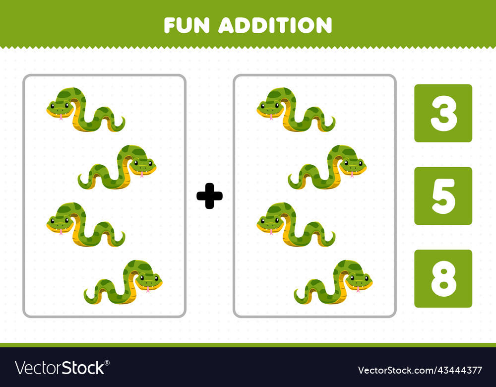 Education game for children fun addition by count Vector Image