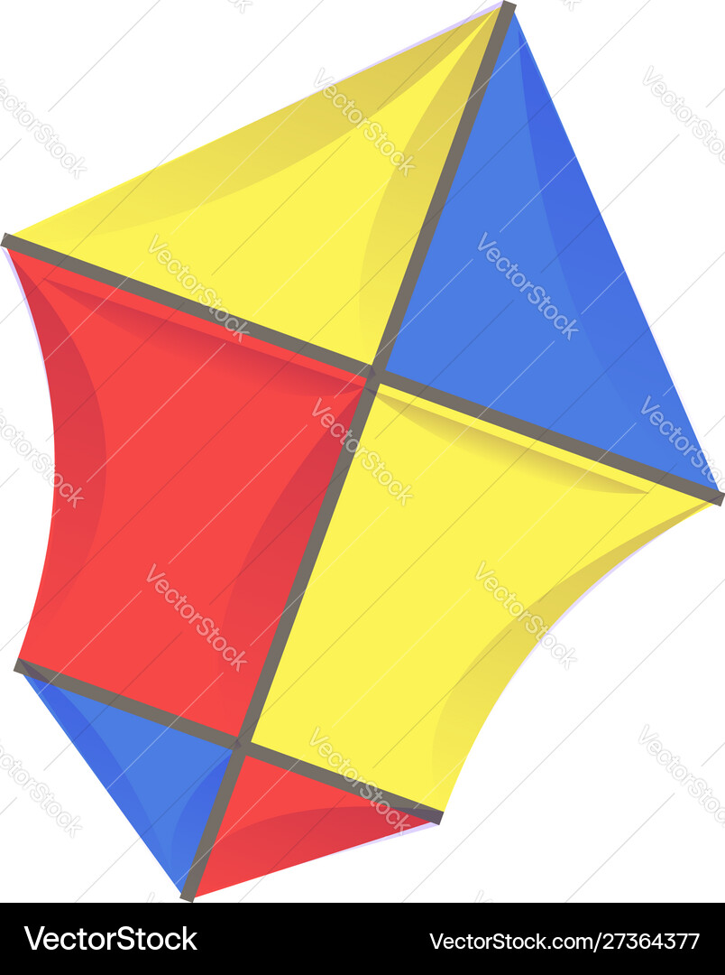 Fabric kite icon cartoon style Royalty Free Vector Image