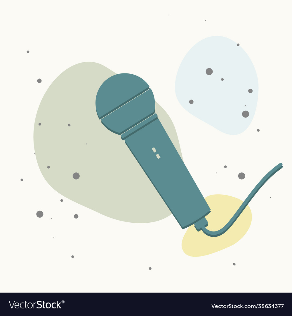 Image microphone on multicolored background Vector Image