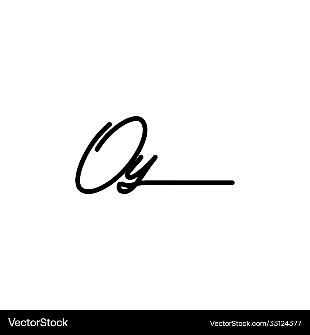Letter oy signature logo template Royalty Free Vector Image