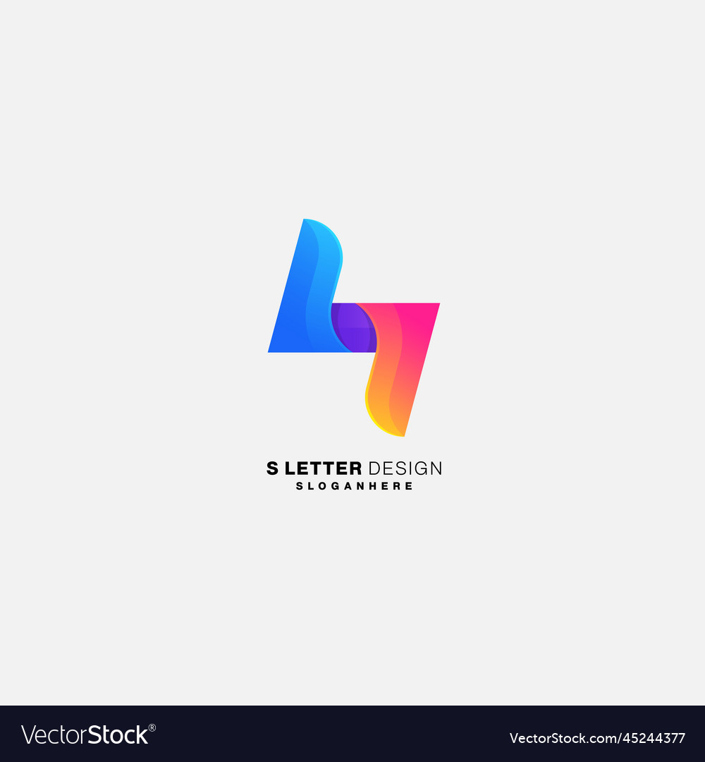 Letter s design gradient color template Royalty Free Vector