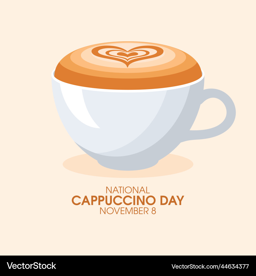 National cappuccino day poster Royalty Free Vector Image