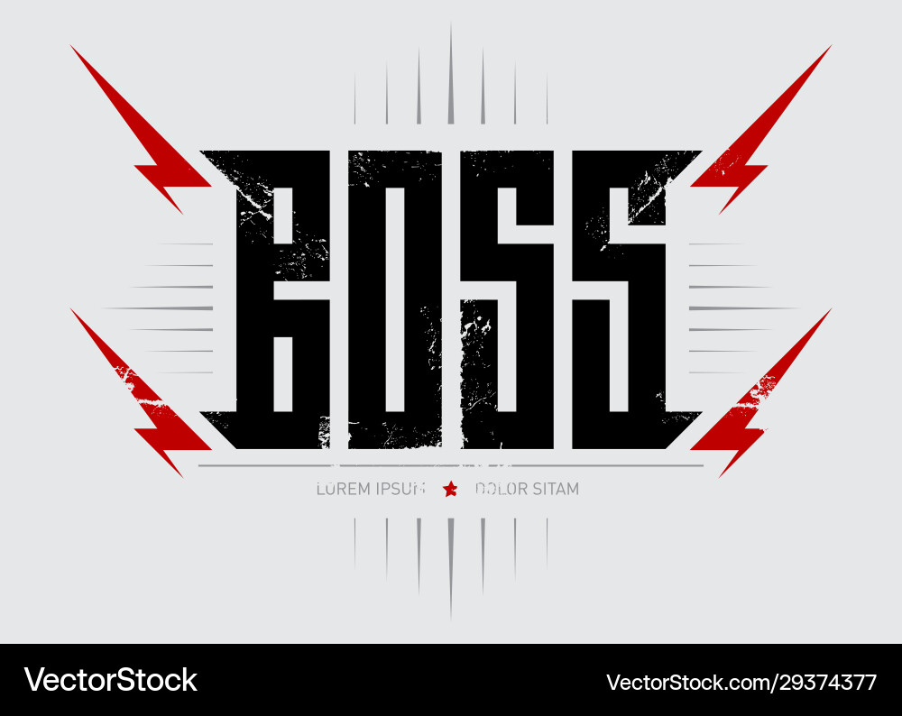 Original lettering with lightnings for bosss day Vector Image