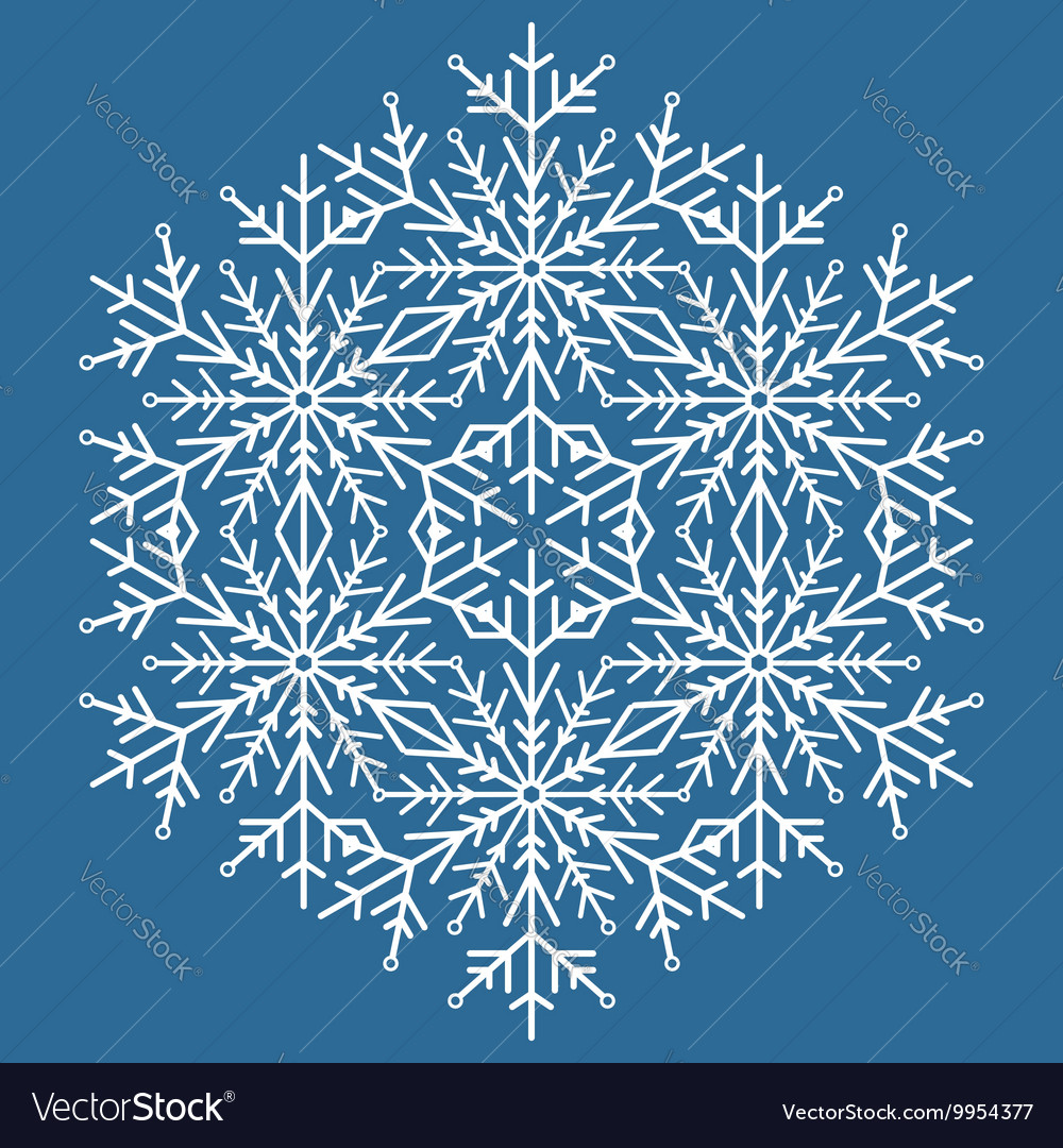 Pretty round snowflake Royalty Free Vector Image